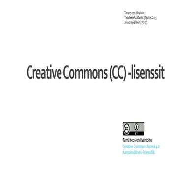 Creative Commons (CC) -lisenssit | PPTX
