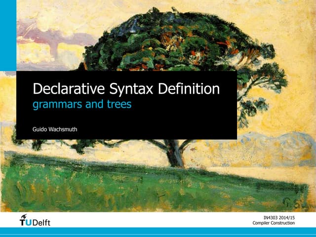 Declarative Syntax Definition Grammars And Trees Ppt
