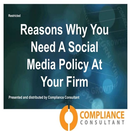 Need for a Social Media Policy: What You Need In Your Policy | PPTX