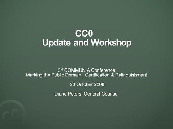 Cc0 Update (Amsterdam) (Final) | PPT
