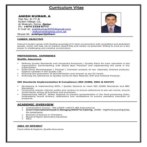Anish Kumar CV..Updated | DOCX