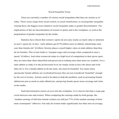 Social Inequality Essay | DOC