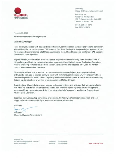 Recommendation Letter Siemens | PDF