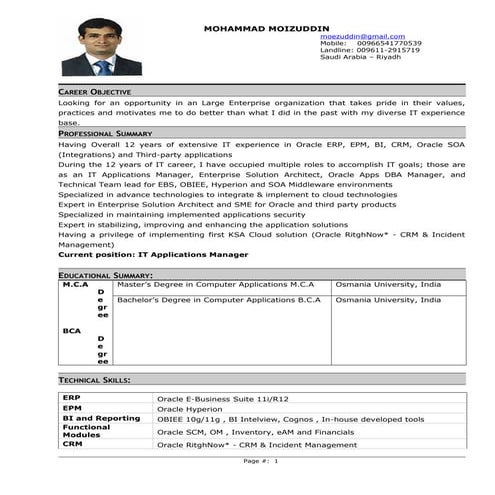 Mohammad Moizuddin Resume | DOC