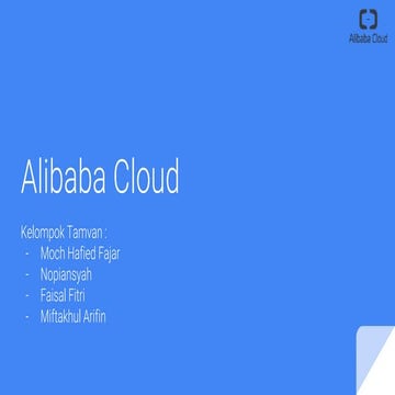 Kelompok Cloud Computing Alibaba Cloud | PPT