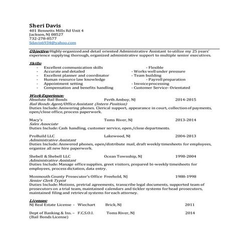 Sheri Davis resume | DOCX