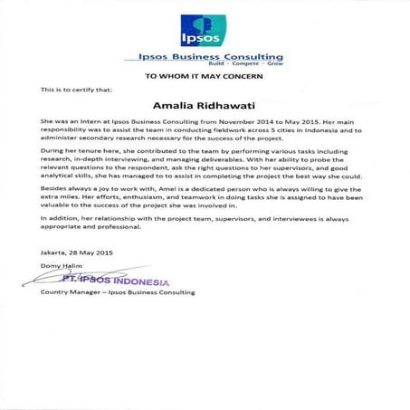 recommendation letter Ipsos | PDF