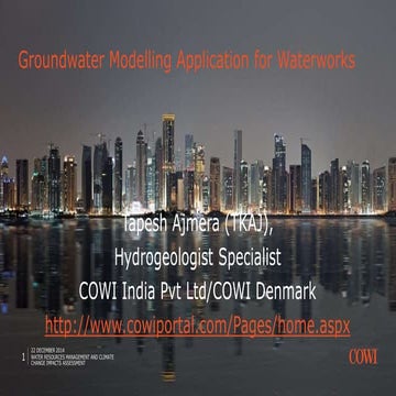 Groundwater Modelling Application for Waterworks | PPT