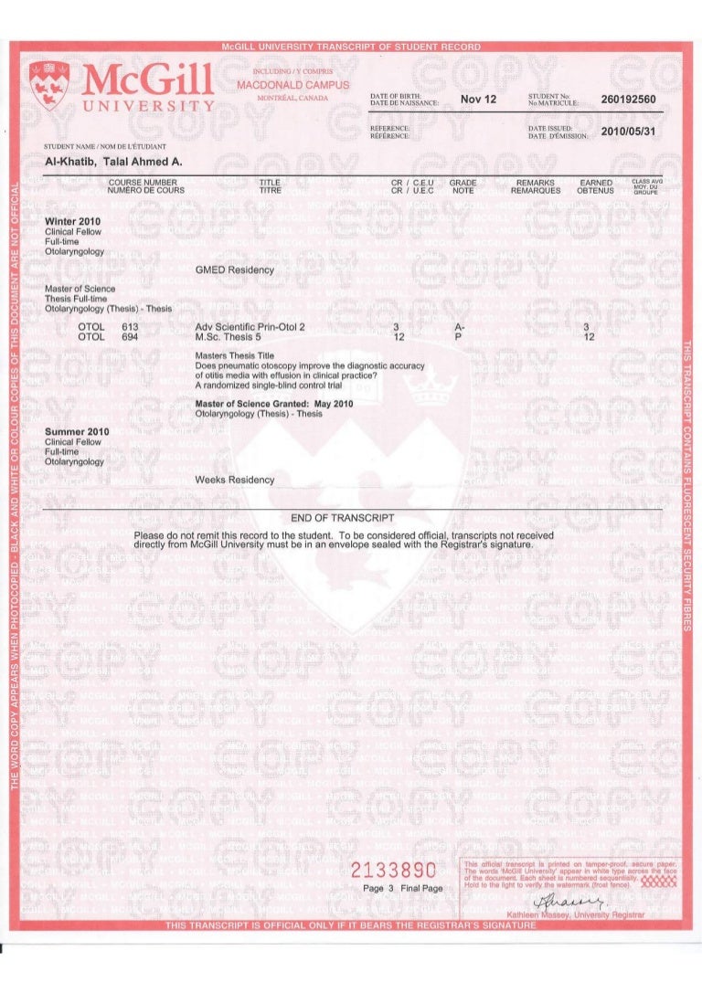 McGill transcript 3.