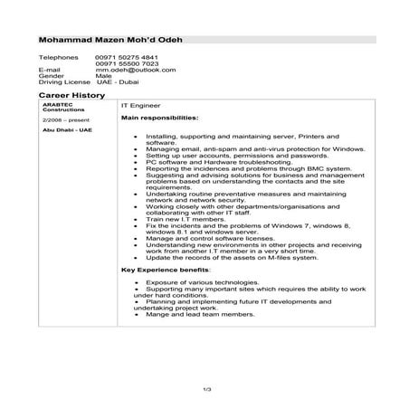 Mohammad Mazen CV | PDF