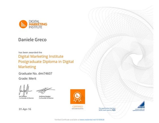 JOAN EDIAGBONYA DIGITAL MARKETING CERTIFICATE, DMI, IRELAND. | PDF