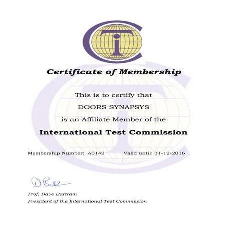 ITC- Doors Synapsys Certificate | PDF