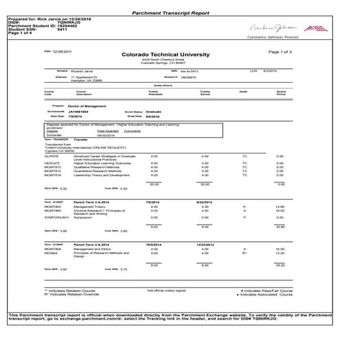 Electronic credential from Colorado Technical University | PDF