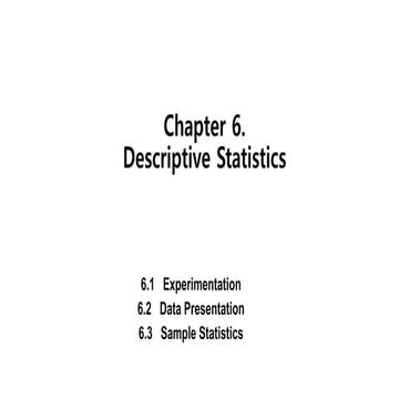 Descriptive Statistics , Experimentation, Data Presentation, Sample ...