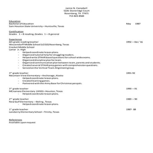 janice resume | DOCX