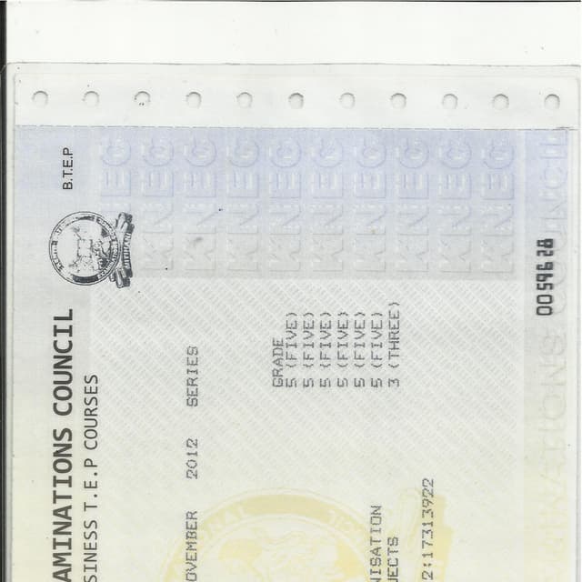 knec results slip | PDF