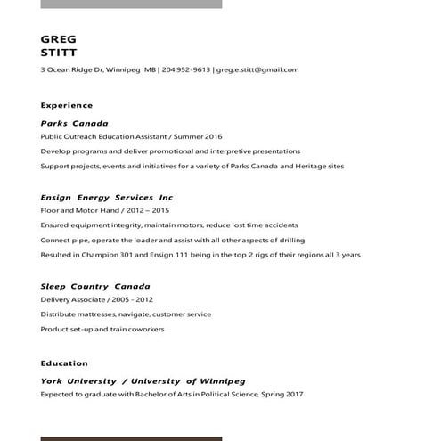 Greg Stitt Resume | DOCX