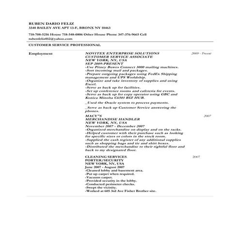 David Ferdinand Resume | PDF