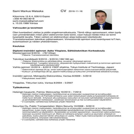 CV Sami Malaska FIN | PDF