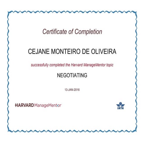 HMM negotiating Certificate | PDF