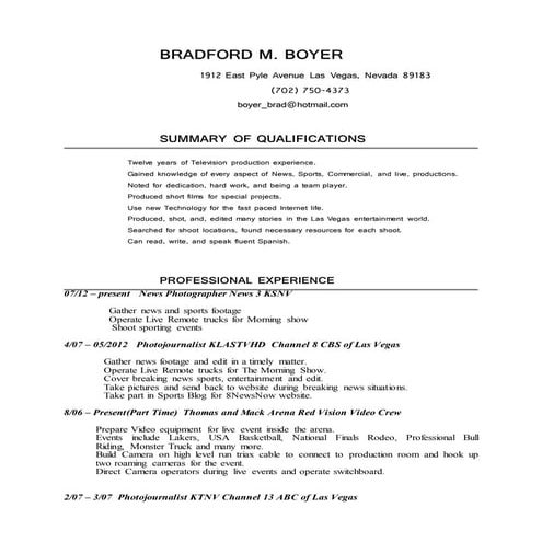 BRAD RESUME | PDF