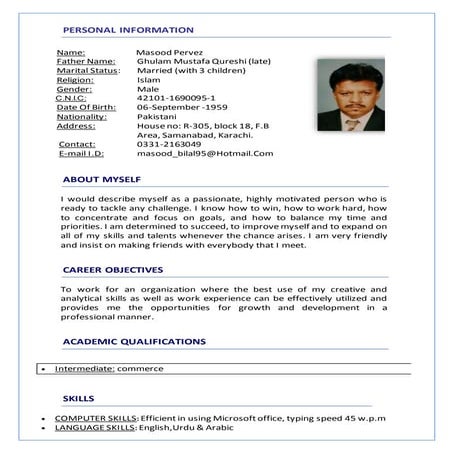 masood pervez cv | PDF