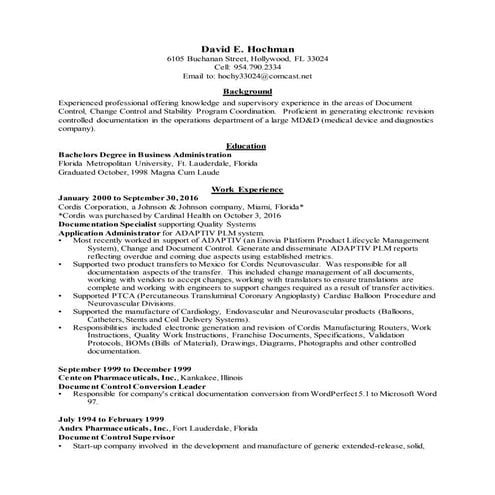 Resume David Hochman | DOCX