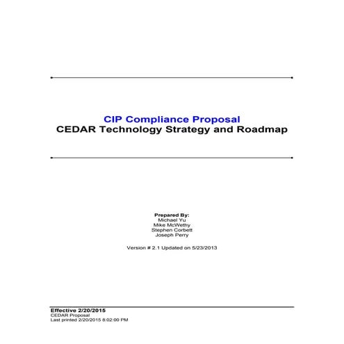 CIP Compliance Proposal | PDF