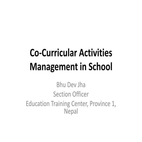 Co-Curricular Activities in School | PPTX