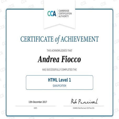 Cca certificate-html level 1 | PDF