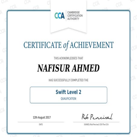 CCA certificate-swift level 2 | PPT