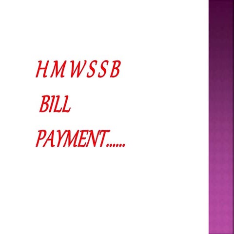 HMWSSB Bill Payment | PPTX