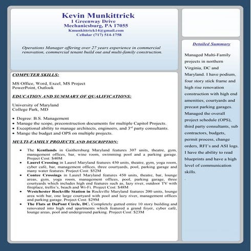 Munk Resume KM 10-8-16 KM 2 | PDF