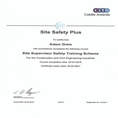 Adam g sssts cert | PDF