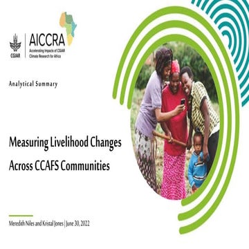 Webinar | Measuring livelihood changes across households implementing ...