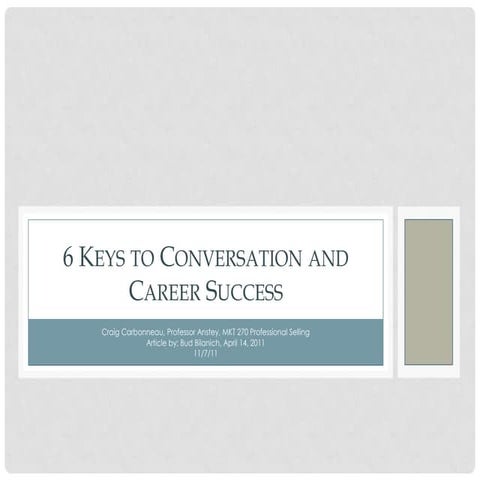6 Keys to Conversation and Career Success | PPTX