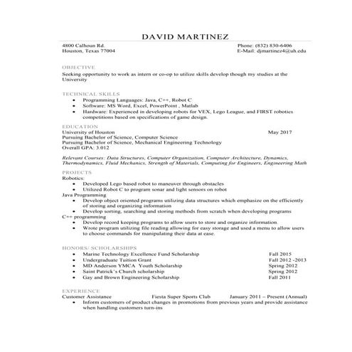 Oliver Velez Resume | PDF