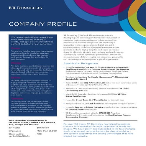 RRD Company Profile | PDF