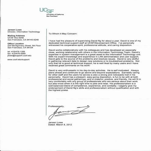 Letters of Recommendations | PDF