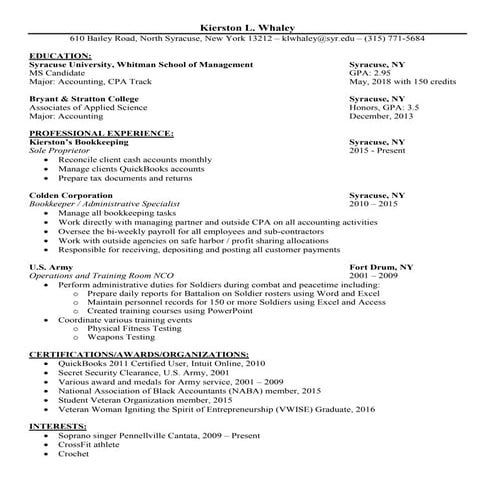 Kierston L. Whaley, resume | PDF