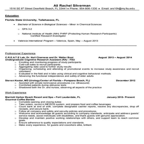 Ali Rachel Silverman Resume | DOCX