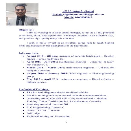 ali mamdouh cv | PDF