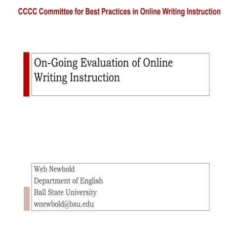 Cccc 2012 workshop_slides newbold | PPT