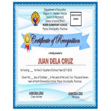 Certificate of Recognition for Card Day/Recognition Day | PPTX
