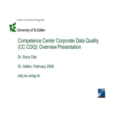 Competence Center Corporate Data Quality | PPT