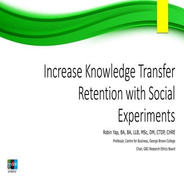 Increase Knowledge Transfer Retention with Social Experiments | PDF ...