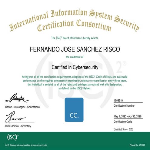 CC cert CC cert | PDF