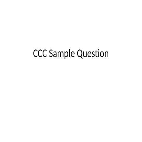 Course on Computer Concepr Sample Question | PPTX