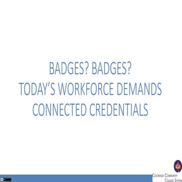 CCCS badges today's workforce demands connected credentials | PPT