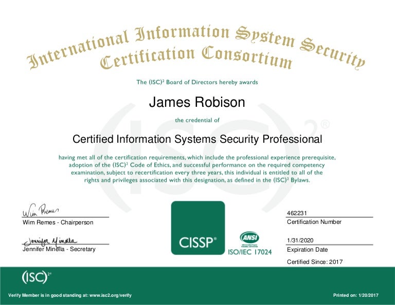 CISSP cert